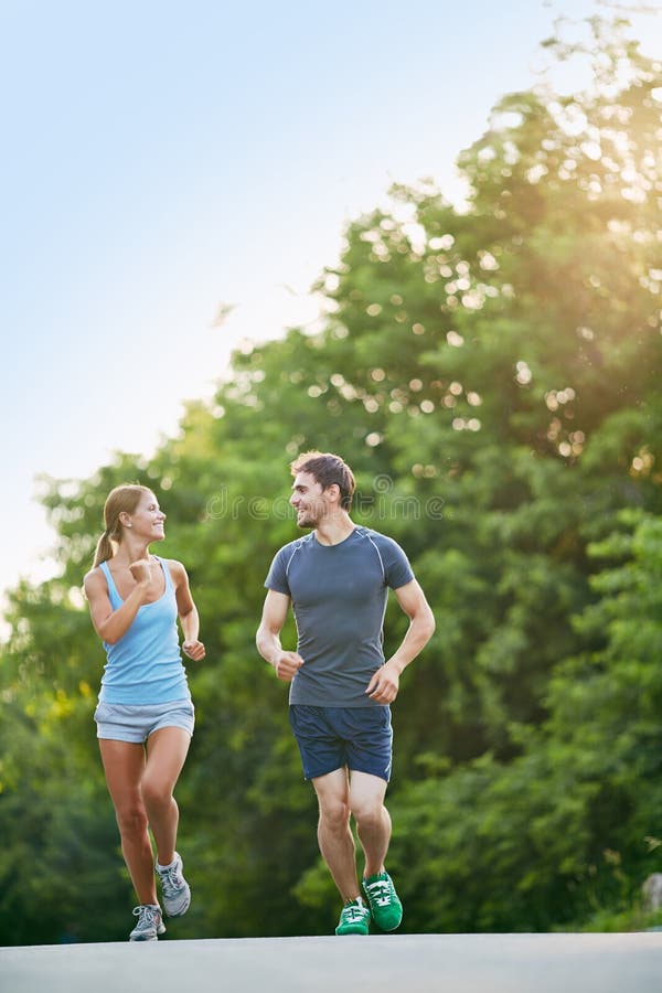 Happy running stock photo. Image of lifestyle, couple - 58243772