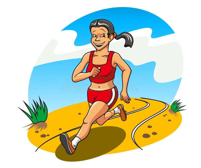 Running Woman Weight Loss Progress Stock Vector Illustration Of