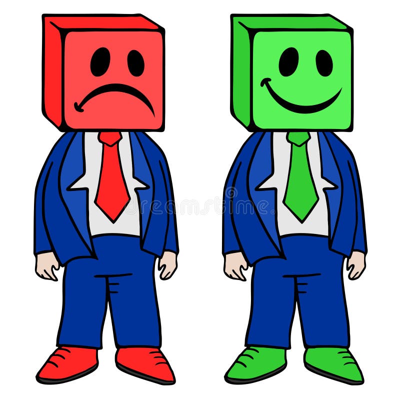 Happy and sad stock vector. Illustration of thumbs, character - 80082637