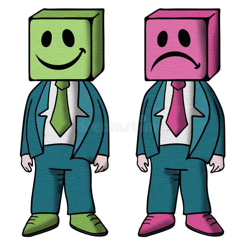 Happy and sad stock illustration. Illustration of green - 87795933