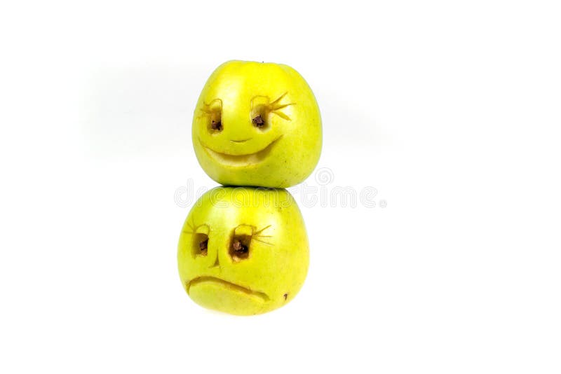 Happy and Sad Emoticons from Apples. Feelings, Attitudes and Emotions ...