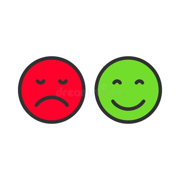 Happy and Sad Emotion Face Icon Vector Stock Vector - Illustration of ...