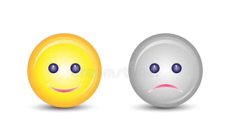Happy and sad faces stock illustration. Illustration of character ...