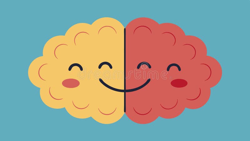 Happy and Sad Faces a Brain Situated between Two Faces One Happy and ...