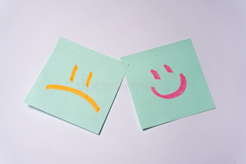 Happy and Sad Faces on Sticky Notes Stock Image - Image of sticky ...