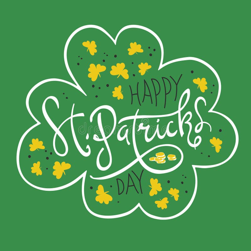 March 17th Saint Patrick`s Day Irish Blessing with Pot of Gold Stock ...