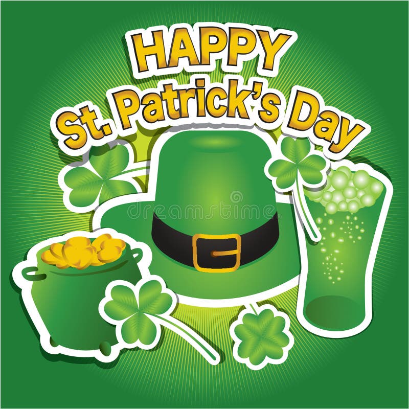 Happy Saint Patrick`s Day Card Design Stock Vector - Illustration of ...