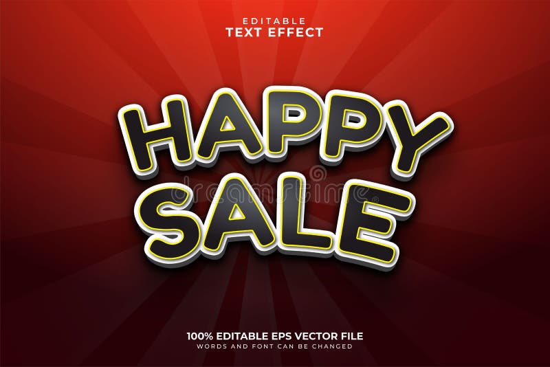 Happy Sale Text Effect & Editable Text Effect Stock Vector ...