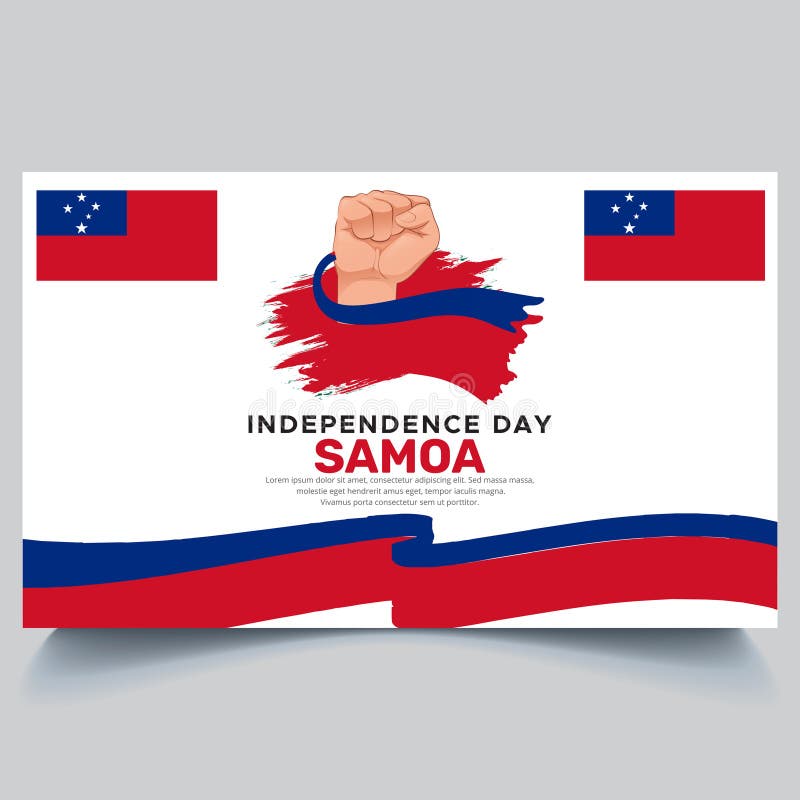 Happy Samoa Independence Day Banner and Hand Flag Design Vector Stock ...