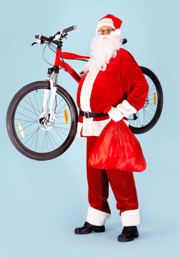 Fast Santa Claus on the Bike Stock Image - Image of person, little ...