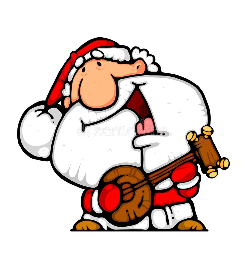 Santa Guitar - Smash stock illustration. Illustration of christmas ...