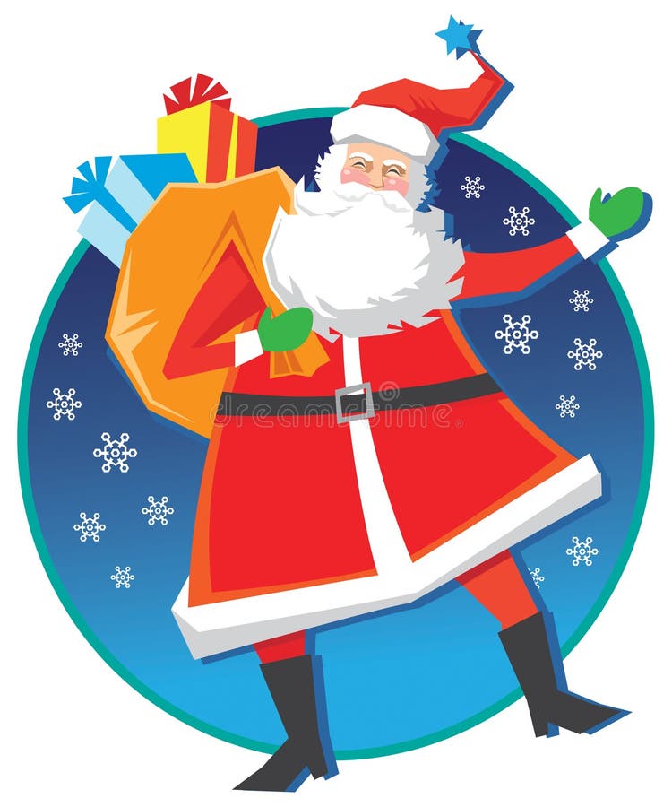Rocking Santa Claus stock vector. Illustration of green - 21010172