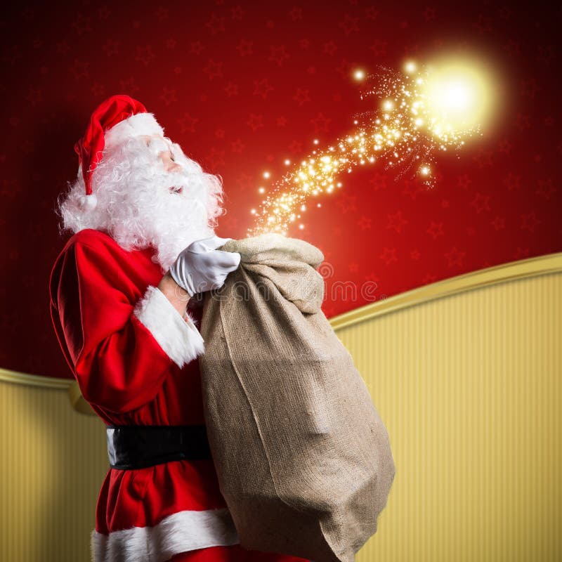 Happy Santa Claus stock image. Image of issuing, holiday - 81169737