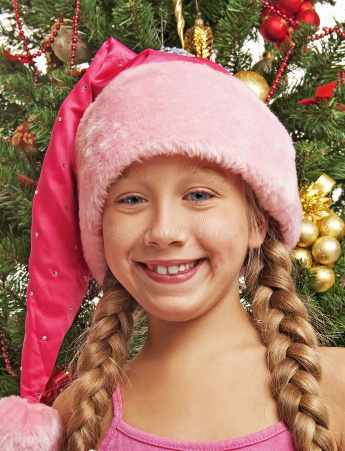 Happy Santa girl stock photo. Image of holidays, pretty - 11347122