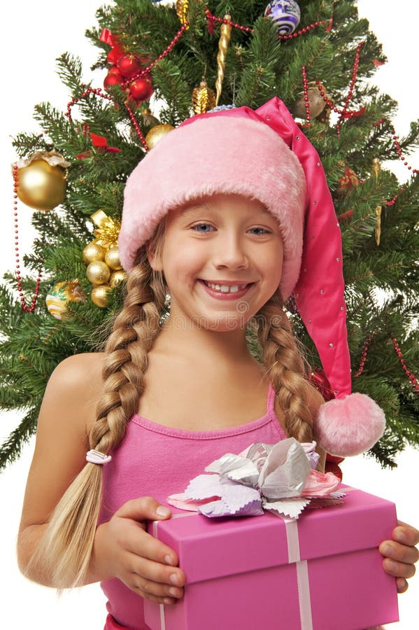 Happy Santa girl stock photo. Image of caucasian, girl - 11122848