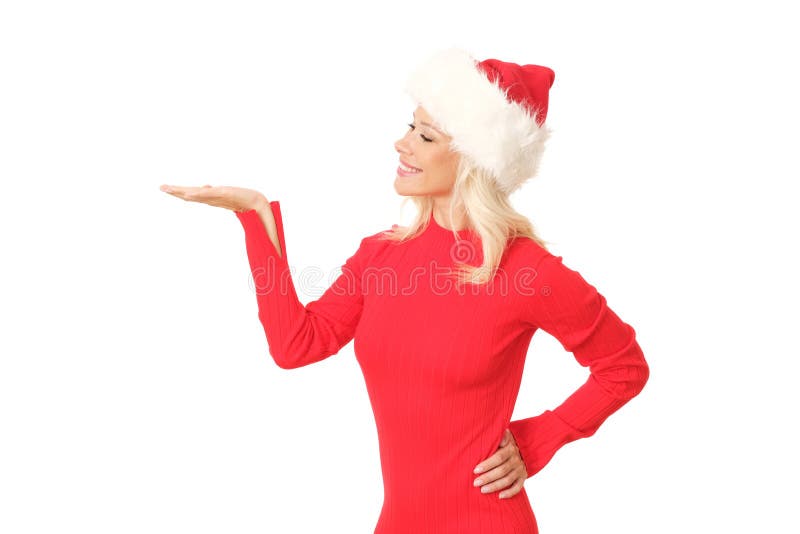 Pretty Model, Santa Helper is Sending a Kisses. Stock Image - Image of ...