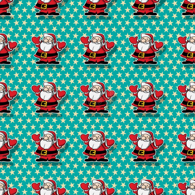 Happy Santa pattern stock illustration. Illustration of christmas ...