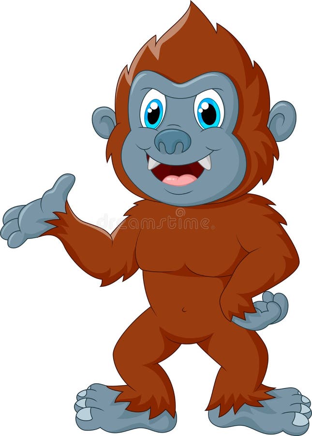 Happy Sasquatch Waving Hand On White Background Stock Vector - Image ...