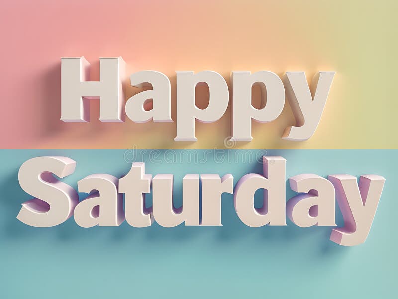 Happy Saturday - 3D Text Greeting Card Stock Illustration ...