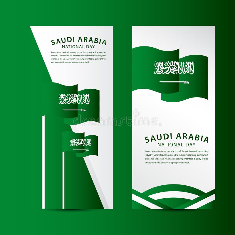 Happy Saudi Arabia National Day Celebration Vector Template Design ...