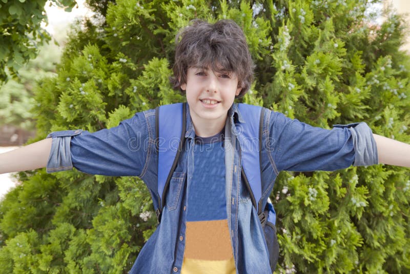 Happy School Boy stock image. Image of playing, teenager - 54600863