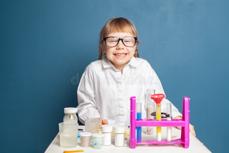 Happy School Child Learning Science and Having Fun. Science Education ...