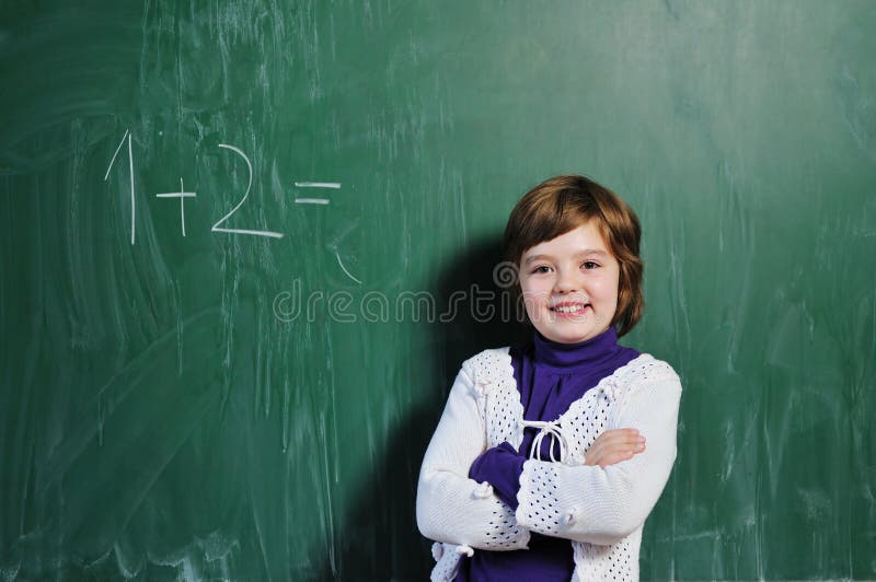 Happy School Girl on Math Classes Stock Image - Image of regard ...