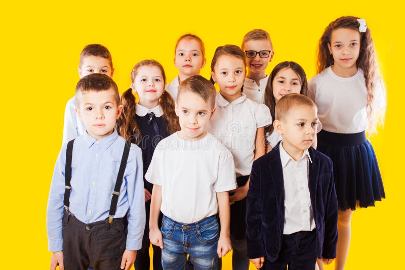 Happy School Kids are Ready for Education. School Children in Uniform ...