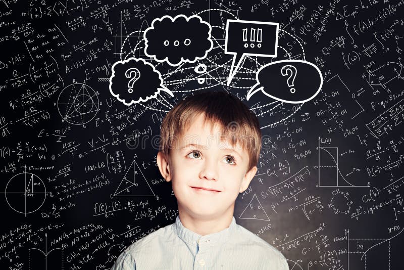 Happy School Student Boy Thinking Stock Photo - Image of idea, student ...