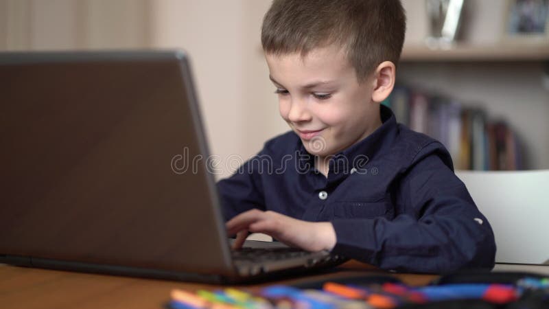 Happy School Student on Remote Learning Stock Footage - Video of ...