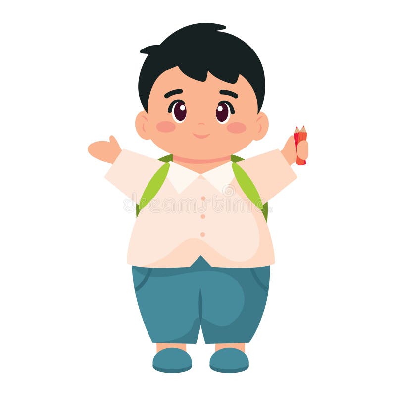 Happy Schoolboy Character. Vector Stock Illustration - Illustration of ...