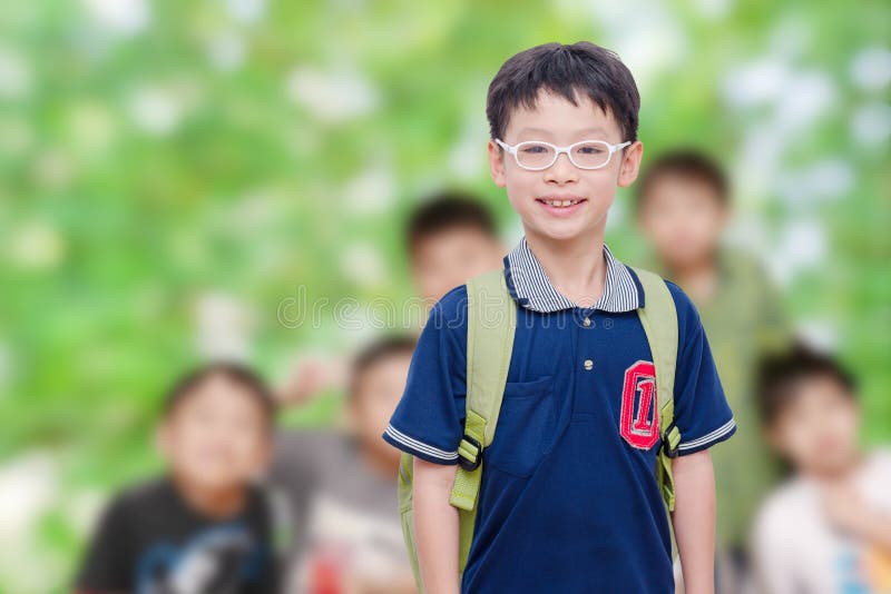 Happy schoolboy at school stock image. Image of japanese - 73939477