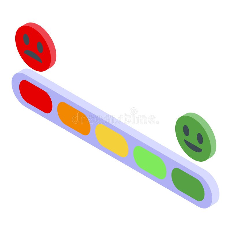 Happy Score Icon Isometric Vector. Customer Level Stock Vector ...