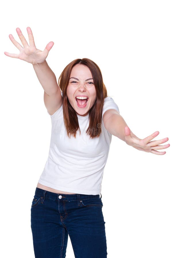 Happy screaming girls stock photo. Image of human, female - 14769472