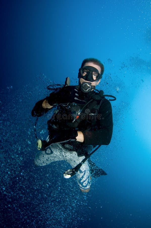 Happy scuba diver stock image. Image of face, divers - 13546767