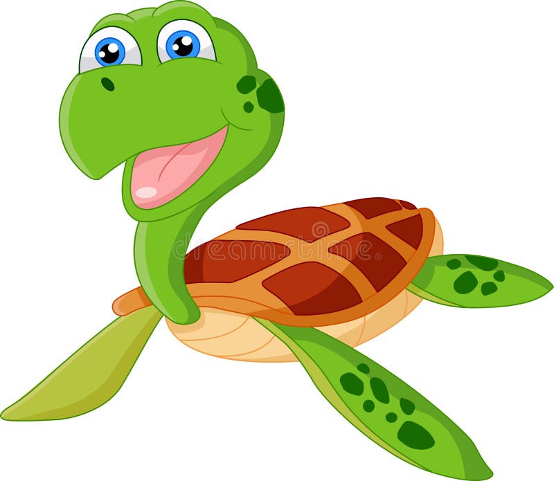 Happy sea turtle cartoon stock vector. Illustration of swim - 63528208