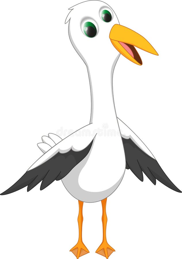 Happy seagull cartoon stock vector. Illustration of comic - 55514809
