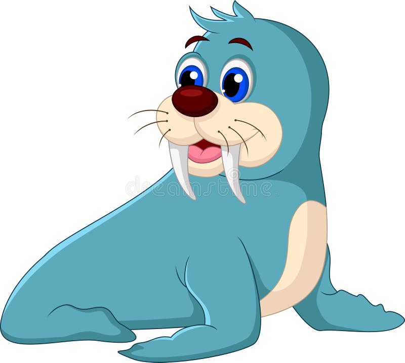 Happy Seal Cartoon Isolated Stock Illustration - Illustration of mammal ...