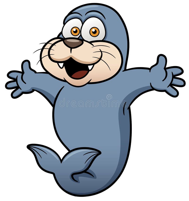 Baby seal cartoon stock vector. Illustration of cartoon - 32979515