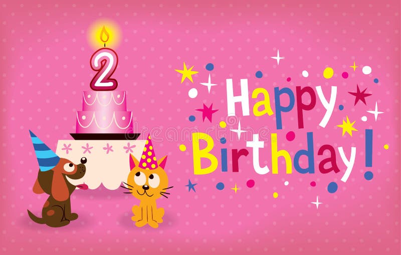 Happy Second Birthday stock vector. Illustration of birth - 27384078