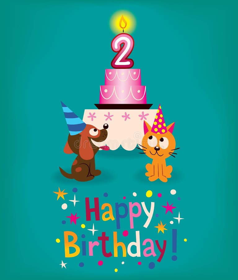 Second Birthday Party Invitation Card Stock Illustrations – 697 Second ...