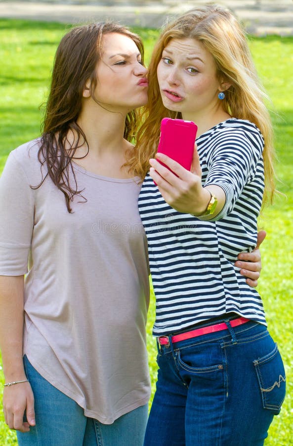 Happy self portrait stock image. Image of girl, handy - 58466077