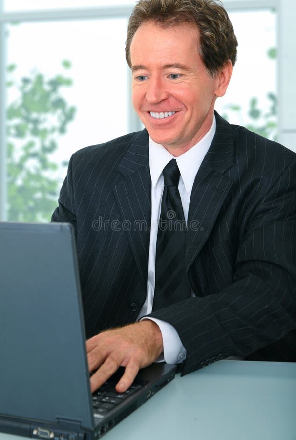 Happy Senior Businessman Using Computer Stock Image - Image of ... Happy Senior Businessman Using Computer Stock Image - Image of ...