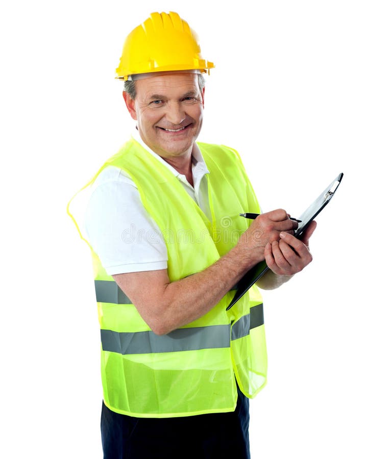 Happy Senior Construction Engineer Stock Photo - Image of promoter ...