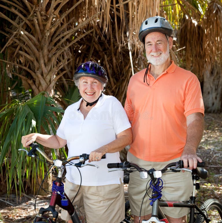 Happy Senior Cyclists stock photo. Image of bicycles, florida - 8597622