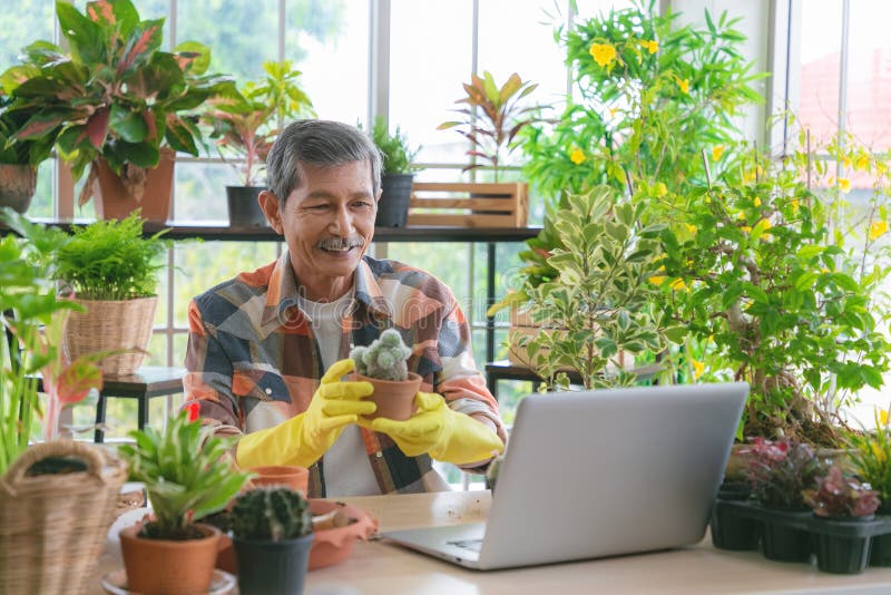 Happy Senior Lifestyle and Technology Making Video and Smiling on ...