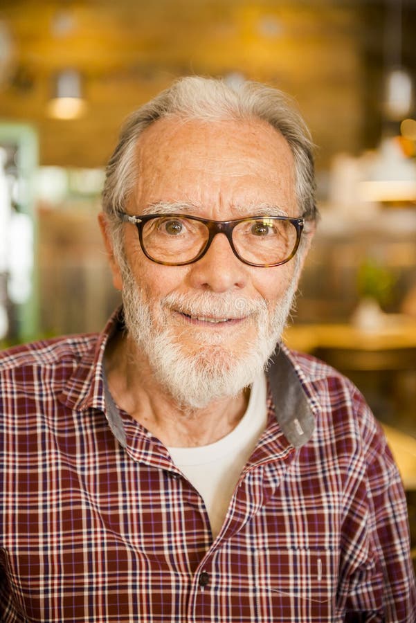 Happy senior man portrait stock image. Image of eyeglasses - 97457131