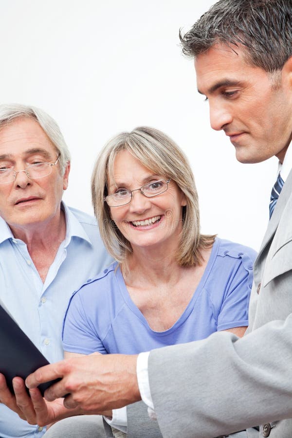 Happy Senior Woman with Financial Stock Image - Image of elderly ...