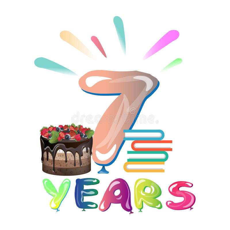 Happy Seventh Birthday Means Celebrating Congratulating and Greeting ...