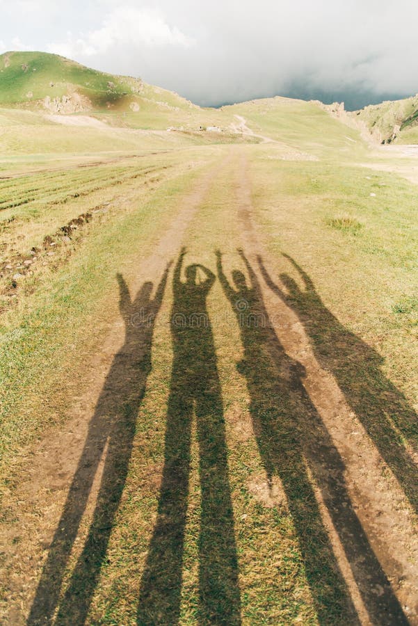 Happy Shadows of Group People. Stock Photo - Image of team, people ...